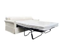 China Full Size Linen Fabric Sofa Bed with Removable Cover 205cm Length Spring Mattress 12cm Thickness for sale