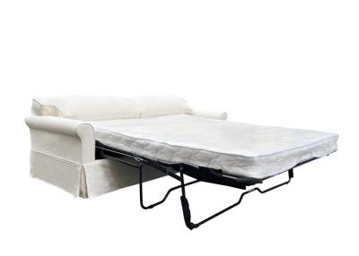 China Full Size Linen Fabric Sofa Bed with Removable Cover 205cm Length Spring Mattress 12cm Thickness for sale