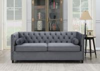 China Spring Mattress Fabric Sofa Bed Velvet Sleeper Couch Round Arm Pillows for sale
