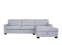 China Sectional Multi Purpose Sofa Bed Fabric Couch with Chaise Storage 263cm for sale