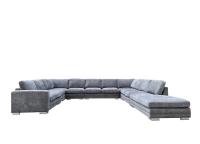 China Flexible Configuration Sectional Fabric Sofa 8 Piece Set Feather Padded Seat 205cm for sale
