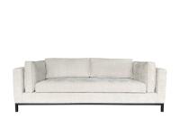 China Iron Base 3 Seater Fabric Sofa Beige High Density Pure Foam Cushions 227cm for sale