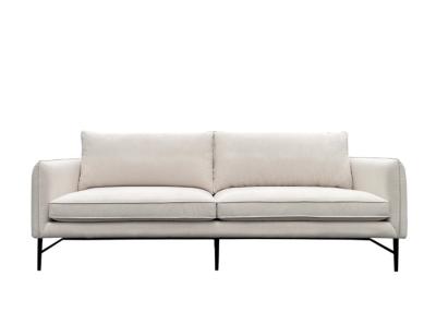 China Metal Base Fabric Sofa with Pure Foam Padded Seats 210cm Linen Upholstery KD for sale