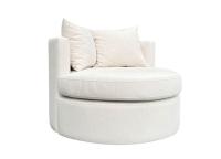 China D28 Foam Density Swivel Fabric Armchair 85cm Polyester Beige Lounge Chair for sale