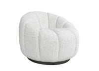 China Beige Boucle Swivel Pumpkin Arm Chair with Iron Base 96x93x74 cm for sale