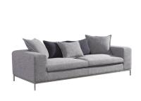China KD Metal Base Fabric Sofa 230cm High Density Foam Seat Cushions Fiber Filling Pillows for sale
