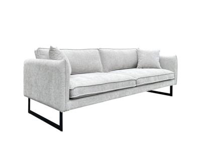 China 3 Seater Fabric Sofa with Metal Legs High Density Foam Cushions 220cm Living Room for sale