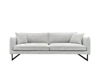 China 3 Seater Fabric Sofa with Metal Legs 220cm D30 Sponge Cushions Polyester Fiber Pillows for sale