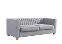 China Fiber Padded Fabric Sofa 3 Seater 197cm Wide with High Density Foam Seats for sale