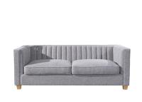 China Grey 3 Seater Fabric Sofa with High Density Foam D30 Removable Cover 197cm for sale