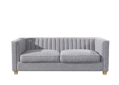 China Grey 3 Seater Fabric Sofa with High Density Foam D30 Removable Cover 197cm for sale