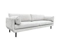 China Fabric 3 Seater Sofa with Large Arm Pillows Metal Legs High Density Foam 245cm for sale