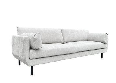 China Fabric 3 Seater Sofa with Large Arm Pillows Metal Legs High Density Foam 245cm for sale