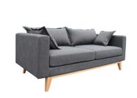 China Fabric Sofa with Wooden Base Timber Plinth 173 cm Charcoal Pure Foam Seat Cushions for sale