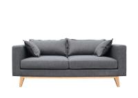 China Fabric Sofa with Attached Wood Base High Density Foam Seat Cushions 173 cm for sale