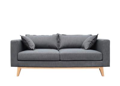 China Fabric Sofa with Attached Wood Base High Density Foam Seat Cushions 173 cm for sale