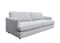China Three Seater Sofa Light Gray 215 cm Foam Seats Fiber Back Cushions Living Room for sale