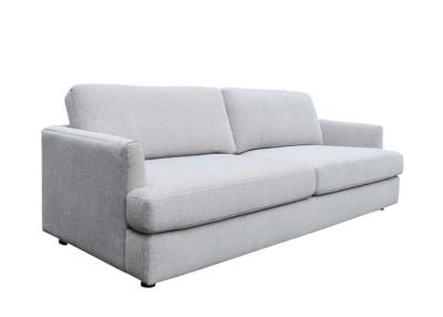 China Three Seater Sofa Light Gray 215 cm Foam Seats Fiber Back Cushions Living Room for sale