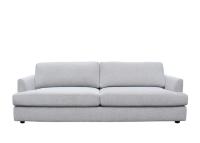 China Thick Foam Padded 3 Seater Fabric Sofa Gray 215 cm Wide Plastic Leg Couch for sale
