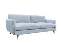 China Wooden Legs 3 Seater Fabric Sofa Grey Foam Fiber Padded 232 cm Wide Living Room Couch for sale