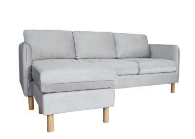 China Reversible Ottoman Sectional Fabric Sofa Set 200 cm Velvet Modular Couch for sale