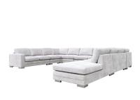China Contemporary Fabric Love Seat 8 Piece Upholstered Sofa 206 cm Wide Two Back Cushions for sale