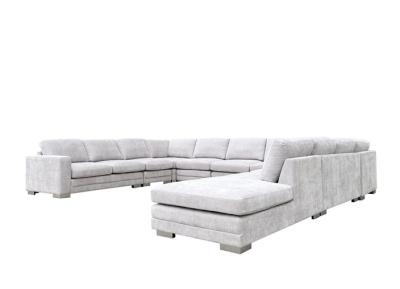 China Contemporary Fabric Love Seat 8 Piece Upholstered Sofa 206 cm Wide Two Back Cushions for sale