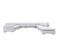 China Two Arm Pillows Sectional Fabric Sofa 206 cm Wide Pure Foam Padded Seats for sale