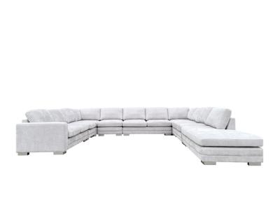 China Two Arm Pillows Sectional Fabric Sofa 206 cm Wide Pure Foam Padded Seats for sale