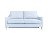 China Timber Legs White Fabric Sleeper Sofa One Step Folding Sleeper Couch Cushions for sale