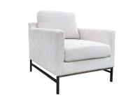 China Metal Base Fabric Arm Chair Plinth Corduroy Cloth Pure Foam Padded Seat 76x86x83 cm for sale
