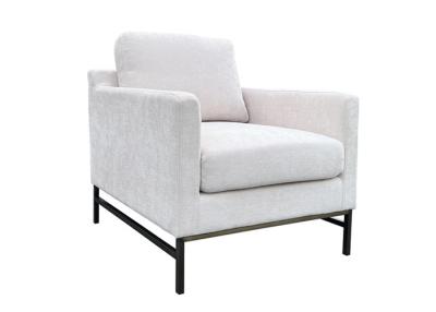 China Metal Base Fabric Arm Chair Plinth Corduroy Cloth Pure Foam Padded Seat 76x86x83 cm for sale