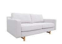 China Beige Fabric Sofa 180cm with Pure Foam Cushions Timber Legs Polyester Fiber Pillows for sale