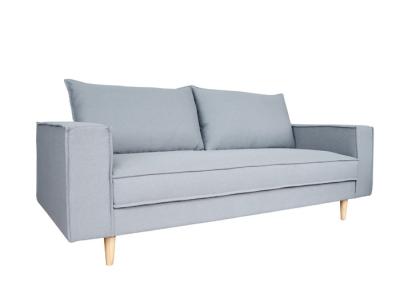 China Fabric Sofa with Pure Foam Padded Seats 197 cm Wide One Piece Seat Cushion French Stitching Timber Leg for sale