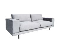China Fabric Velvet Sofa Gray 210cm Wide Metal Legs Thick Foam Padded Seats Living Room for sale