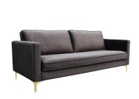 China Velvet Fabric 3 Seater Sofa with Chaise Removable Metal Legs D28 Foam for sale