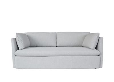 China Grey Fabric Loveseat Sofa 180cm Pure Sponge Cushions Polyester Fiber Pillows for sale
