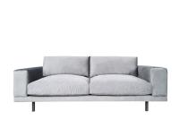 China Grey Velvet Fabric Sofa 210 cm with Metal Legs Pure Foam Padded Seats Living Room Couch for sale