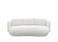 China Ivory Boucle Fabric 3 Seater Sofa with High Density Foam Cushion 220cm for sale