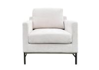 China Beige Fabric Armchair with Metal Plinth Base High Density Foam Padded Seat 76x86x83 cm for sale