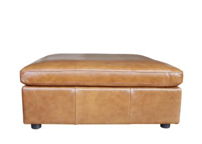 China Genuine Leather Foot Stool Storage Ottoman 90cm W x 90cm D x 41cm H for sale
