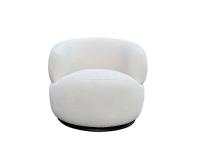 China Swivel Boucle Armchair Pure Sponge Padded Seat Ivory 83 cm W x 88 cm D for sale