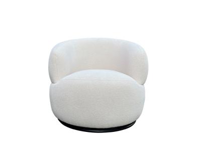 China Swivel Boucle Armchair Pure Sponge Padded Seat Ivory 83 cm W x 88 cm D for sale