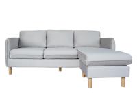 China Modular Fabric Sofa with Reversible Ottoman Chaise 200cm Wide Velvet Timber Legs for sale