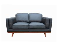 China 169cm Two Three Seater Leather Sofa Timber Plinth Black 2 Seater Sofa for sale