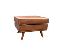 China Top Grain Genuine Leather Footstool Ottoman 69 cm W Sponge Padded Cushion for sale
