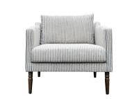 China Striped Fabric Accent Armchair with Contoured Armrest 81x81x80cm for sale