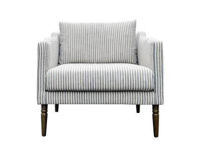 China Striped Fabric Accent Armchair with Contoured Armrest 81x81x80cm for sale