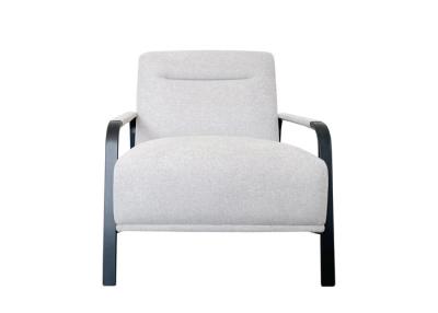 China Modern Beige Armchair with Metal Frame Thick Foam Padding 71cm Wide for sale