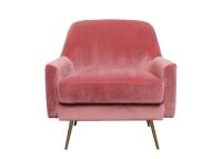 China High Density Foam Peach Velvet Armchair with Gold Metallic Legs 75x80x81 cm for sale